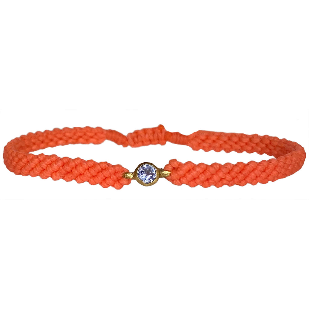 HANDMADE NEON-STONE BRACELET IN ORANGE TONES FEATURING A BLUE TOPAZ ST ...